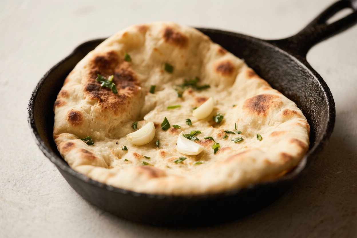 Garlic Naan (Cast Iron Skillet Method) – Soft, Buttery, and Perfect at Home - Whaley Cooks